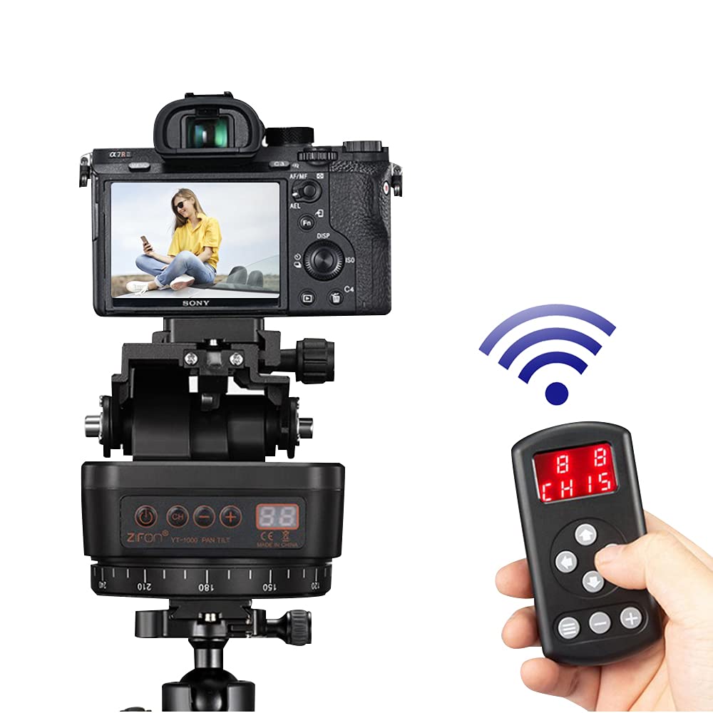 Mcoplus YT-260 Video Motorized Pan Head,Remote Control Motorized Pan Tilt Head for Phones, WiFi Camera, Action Cameras,Mirrorless Cameras (Limited Weight Under 260g)