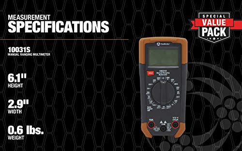Southwire 10037K Electrical Test Kit with Full-Function Multimeter Non-Contact Voltage Detector and Outlet Tester Includes Test Leads and Batteries,Brown