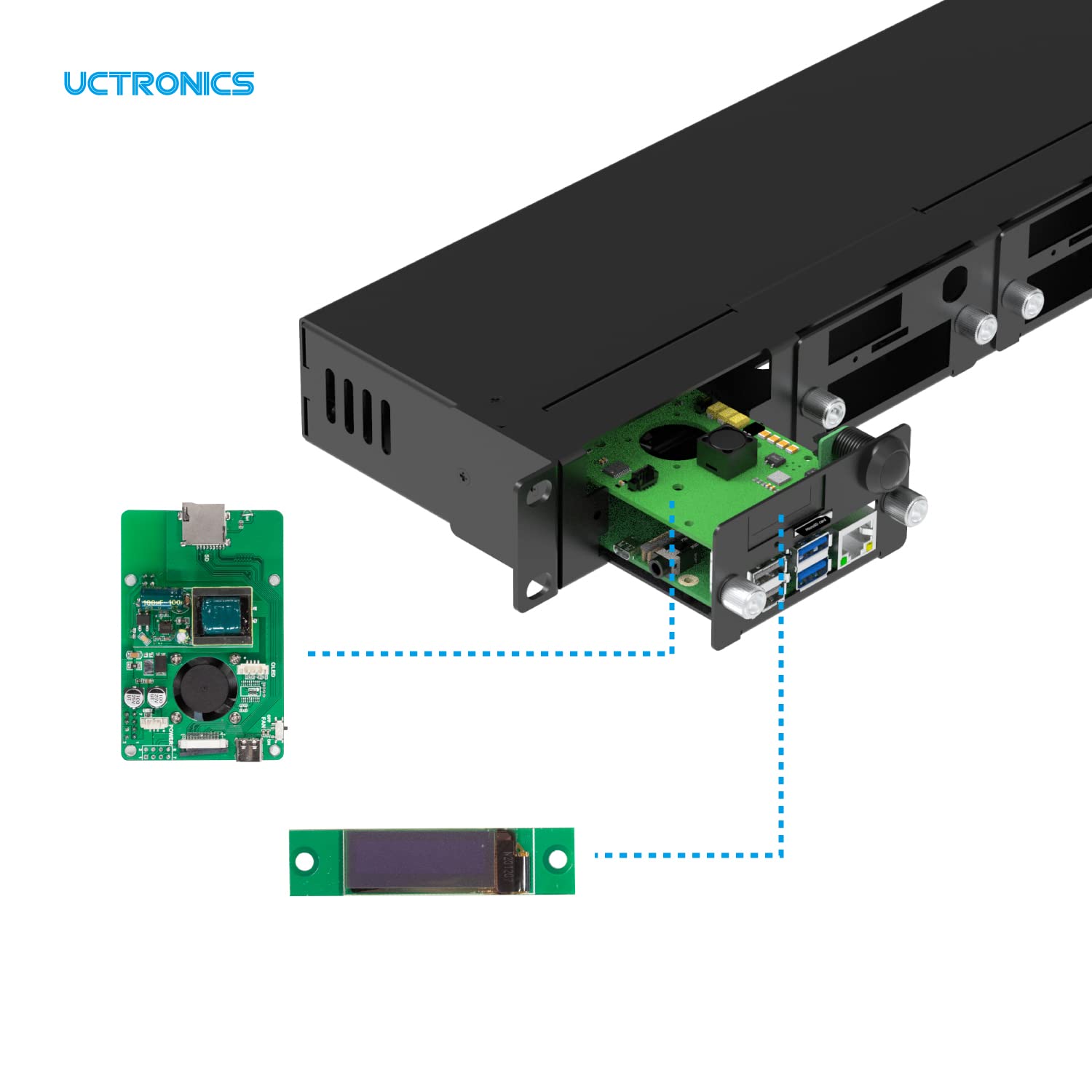 UCTRONICS Raspberry Pi Rackmount 2.0 Bundles with Free I/O Panel and Blank Cover