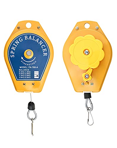 QWORK Spring Balancer, 3.3lbs - 6.6lbs Bearing Retractable Tool Fixture Holder for Assembly-line