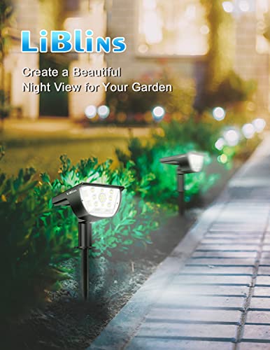 Solar Spotlights Outdoor [10 Pack/3 Lighting Modes], LiBlins Solar Light Outdoor IP67 Waterproof, Wireless Solar Landscape Spotlights, Wall & Ground Mounted for Yard Patio Pool Walkway Tree Decoration