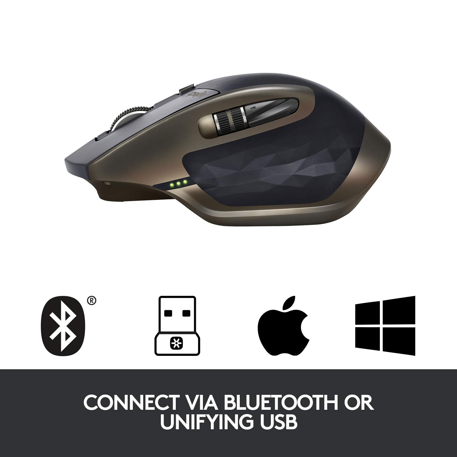 Logitech MX Master Wireless Mouse β High-precision Sensor, Speed-Adaptive Scroll Wheel, Easy-Switch up to 3 Devices - Meteorite Black