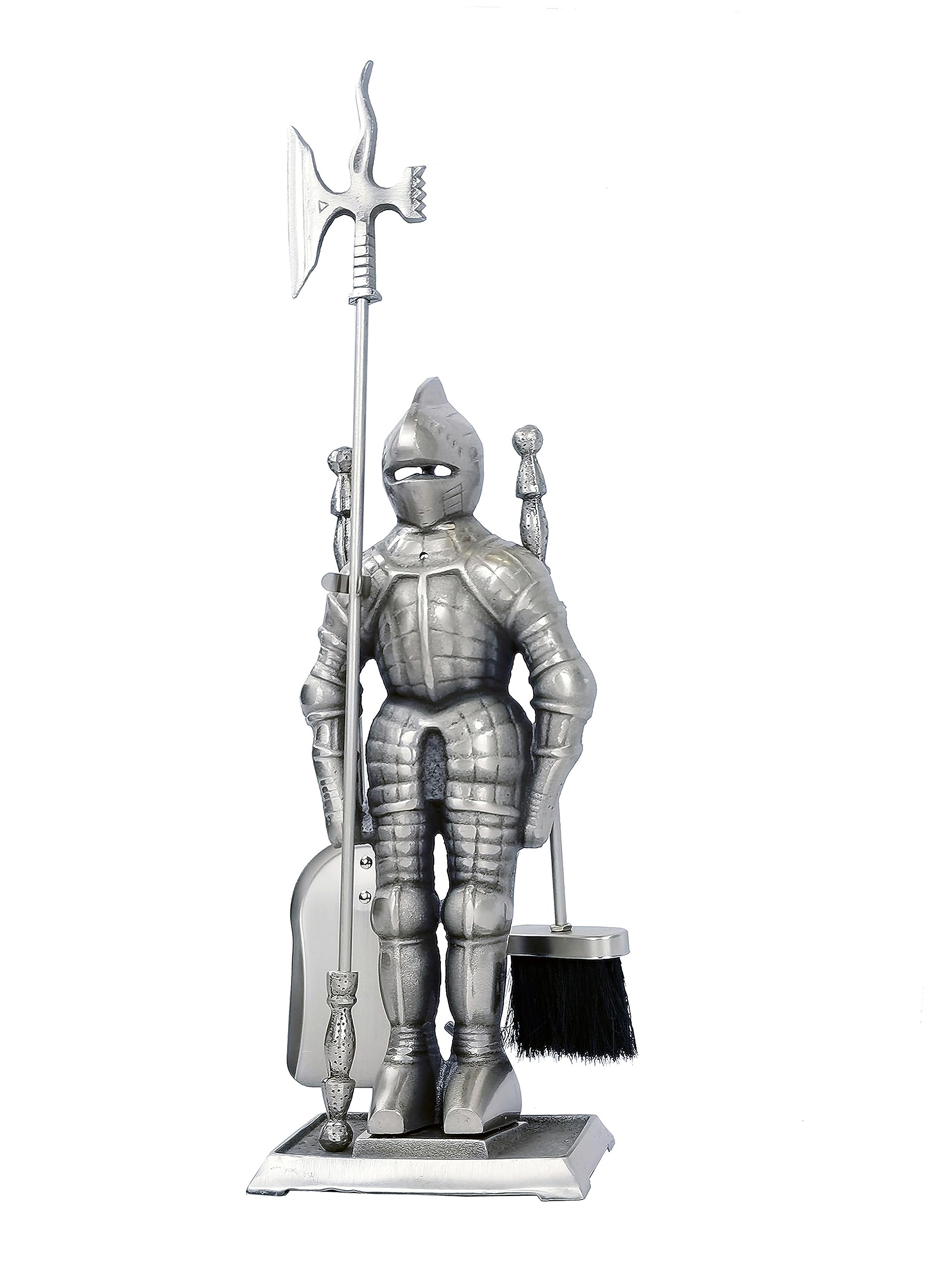 Lizh Metalwork Dark Knight Fireplace Tool Set,Black Cast Iron