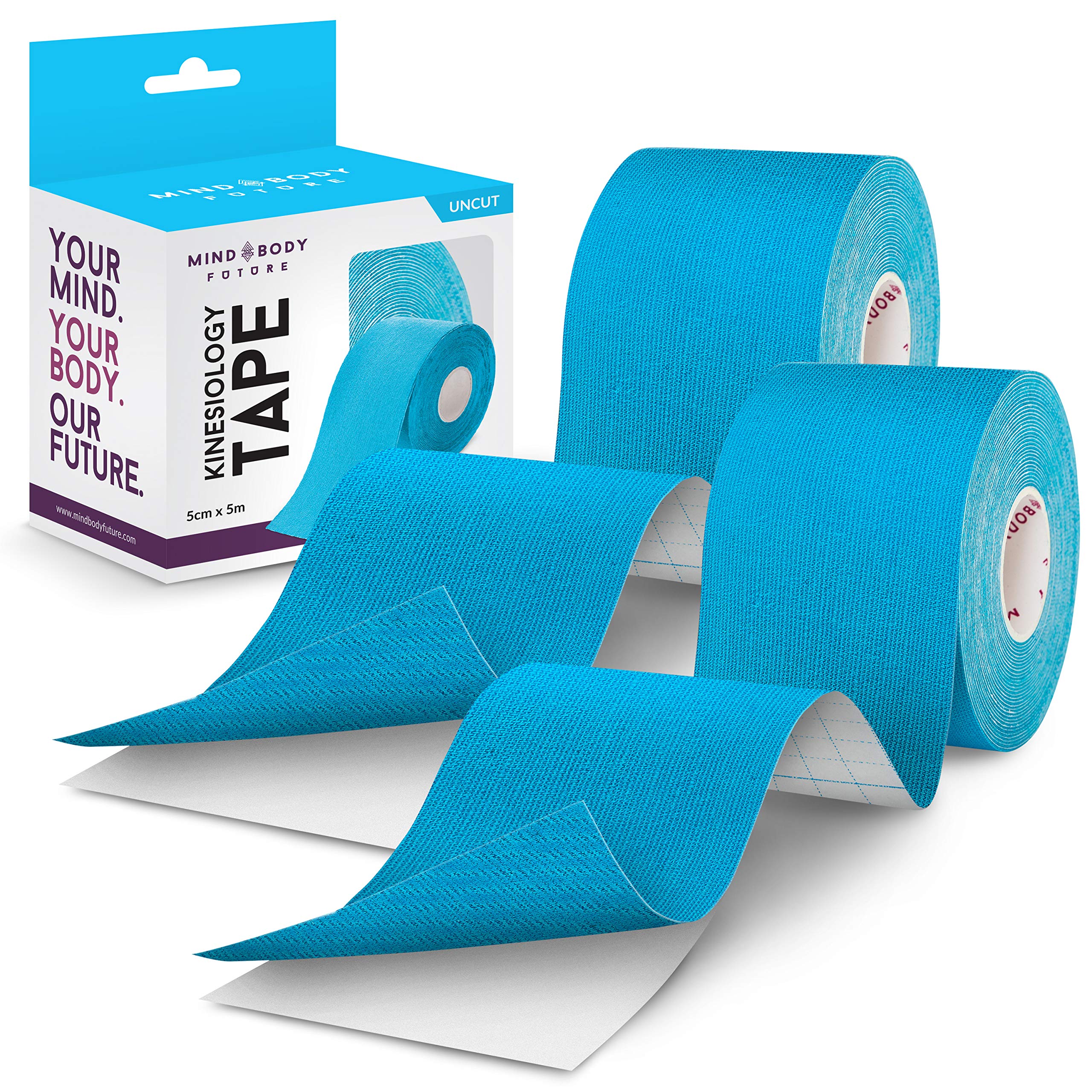 Kinesiology Tape - Pink (3 Pack) - Premium Grade Uncut 5cm x 5m Roll - Ideal for Athletic Sports Physio Strapping and Muscle Injury & Support - Includes eGuide