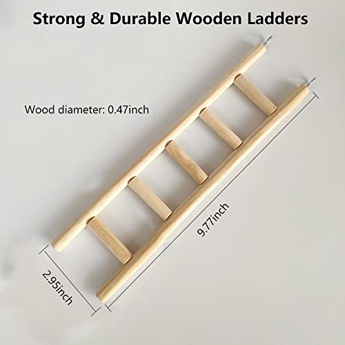 Wooden Bird Ladder, 5 Step Parrot Ladder Climbing Toy, Flexible Birds Cage Accessories Decoration for Cockatiel Parakeet