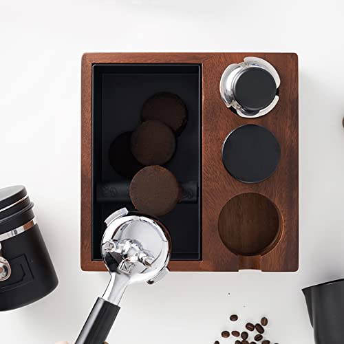 Wooden Coffee Filter Tamper, Holder Wooden Tamper Mat Stand, Portafilter Tamper Station Wooden Base