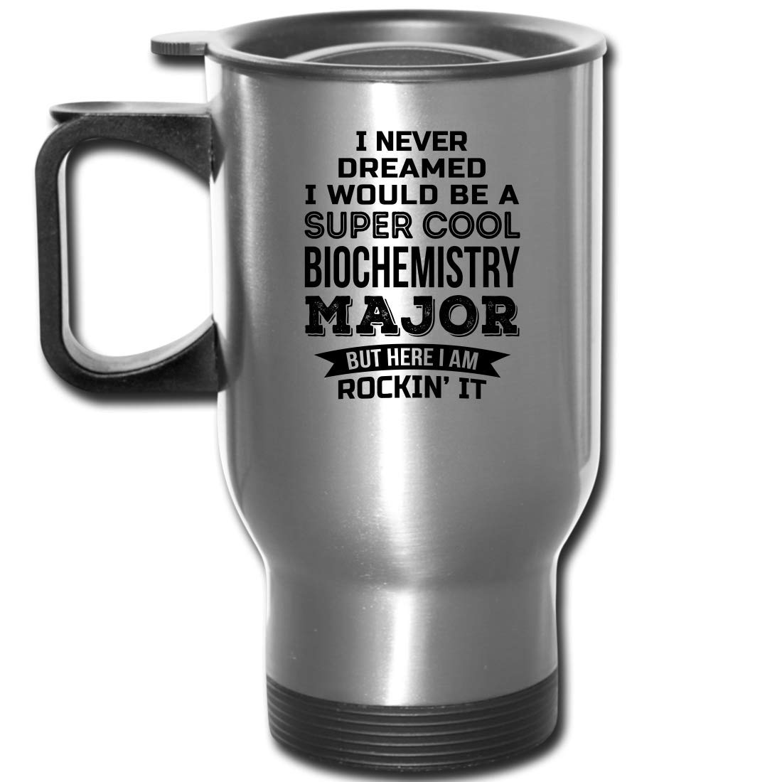 Shirt Luv Funny Biochemistry Major Gifts Travel Mug Appreciation 14 oz Mug For Men Women Silver