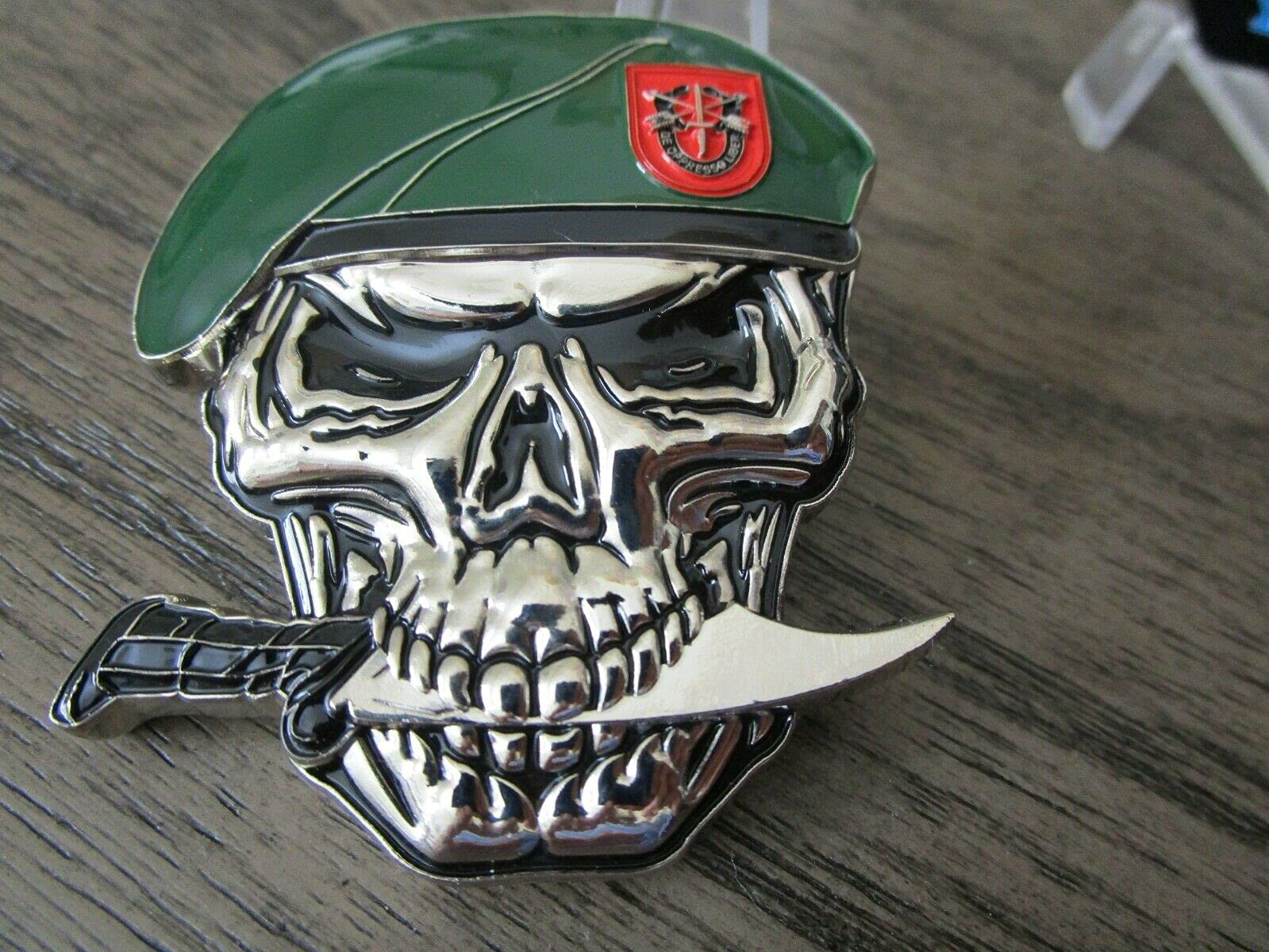 United States Army 7th Special Forces Group Green Berets Creed 7th SFG (A) Reapers Skull Challenge Coin