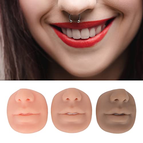 Silicone Nose Model,3 Colors Simulation Fake Nose Model,Soft Flexible Human Nose Mouth Model, for Pierce Practice,Acupuncture Teaching Display Tool,Acupuncture Human Model, Silicone Nose Model ru
