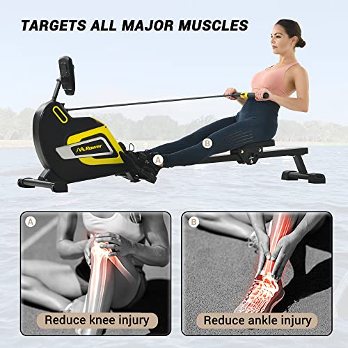 Merax Magnetic Folding Rowing Machine Indoor Rower Machine with 46 Inch Slide Rail, Max 330LB Home Cardio