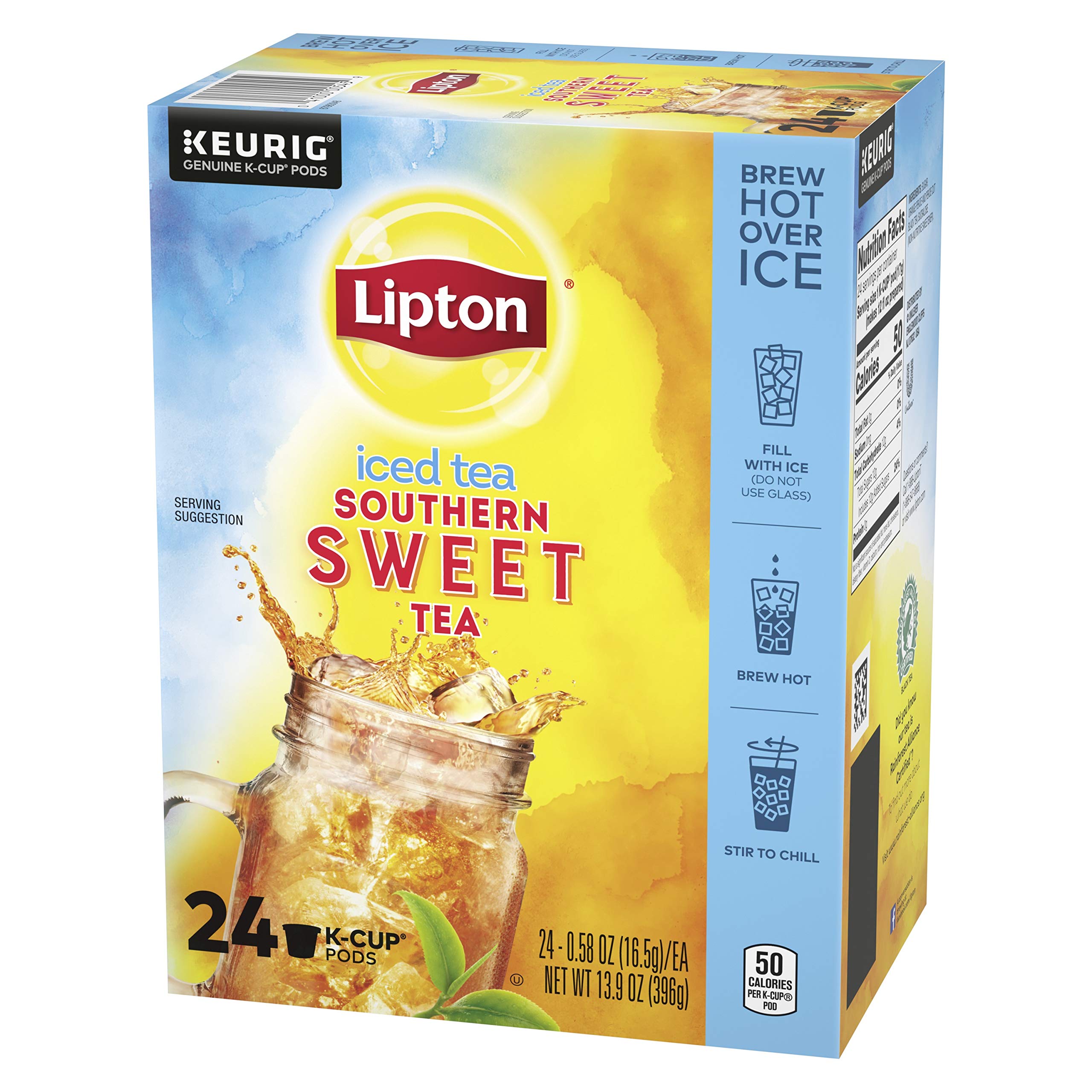 Lipton Iced Tea K-Cup Pods, Southern Sweet Black Tea, 24 Pods (Pack of 2)