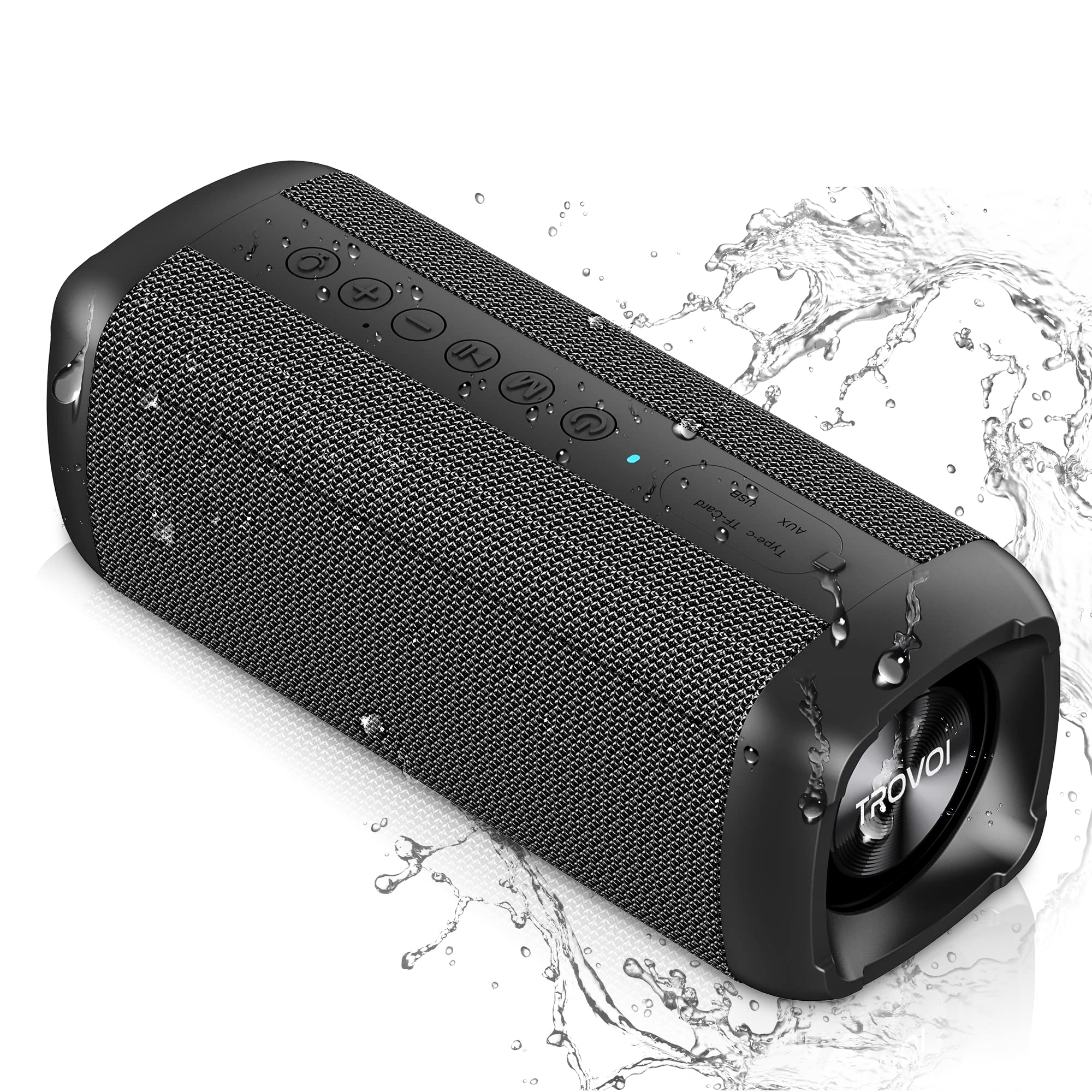 TROVOI Portable Bluetooth Speaker – 60W – IPX7 Waterproof – Suitable for Indoor, Outdoor, Pool, and Shower Use – Wireless Speakers for Home, Pool and Party – 360 Degree Sound