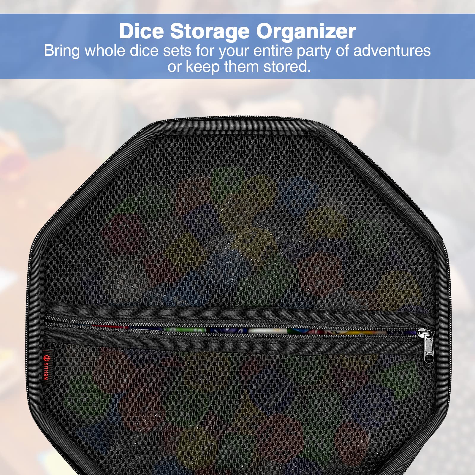 SITHON Dice Storage Case with Integrated Dice Tray for up to 300 D&D Dice, Portable Hard Shell Tabletop Dice Storage Travel Carrying Case with Handle Strap, Perfect for Game Night (Case Only)