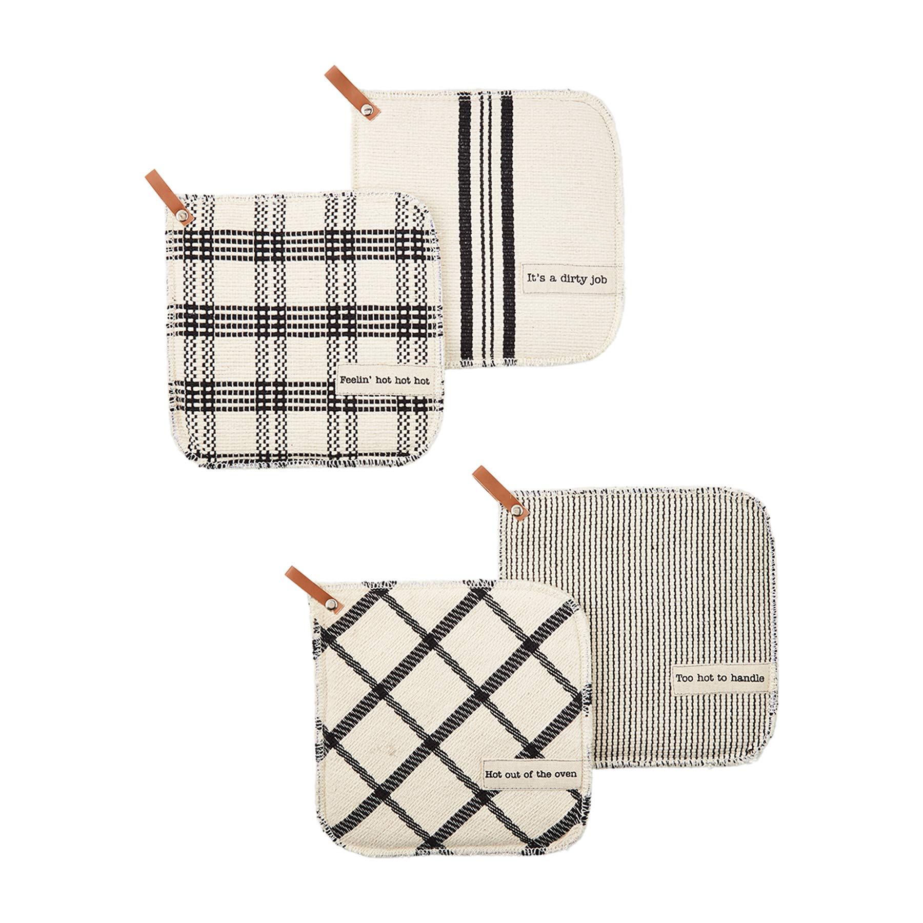 Mud Pie HOT to Handle Pot Holder Set, 8"" x 8""" (41170009H)