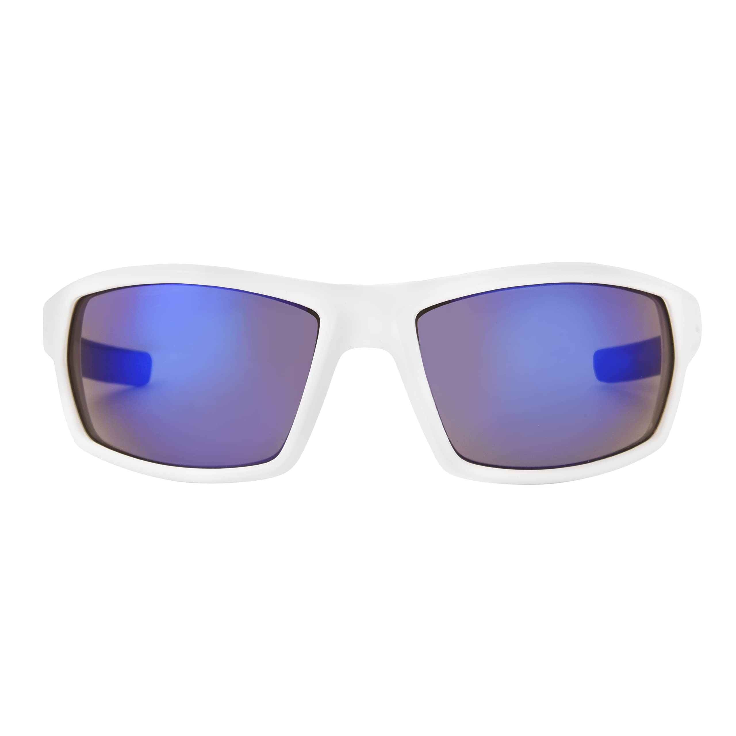Reebok Men's Sharp Energy Wrap Sunglasses, Shiny White, 62mm
