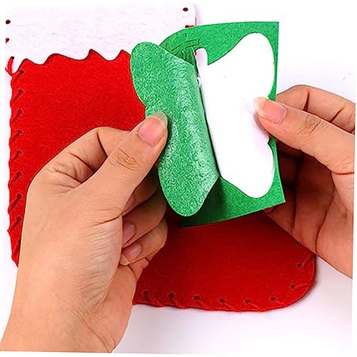 Veemoon Felt Christmas Ornament Kits 6 Pcs Xmas Party Favor Wall Hanging DIY Felt Non-Woven Fabric Hanging Bag Materials Christmas Stocking Making Kit Handmade DIY Materials Kit Suite