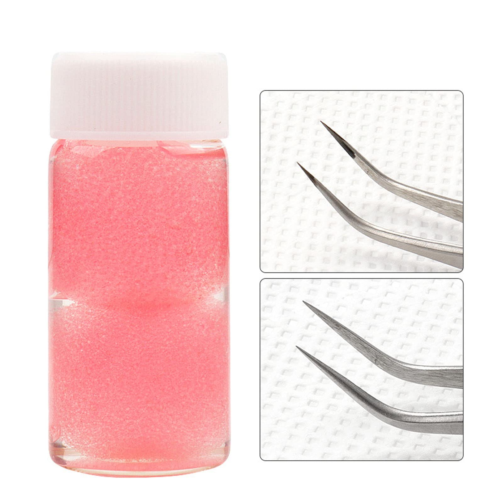 Tweezer Cleaner Eyelash Extensions Tool 30ml Tweezer Cleaning Sponge Balls Without Residue Increase Friction Liquid Glue Remover Cleaning Tool