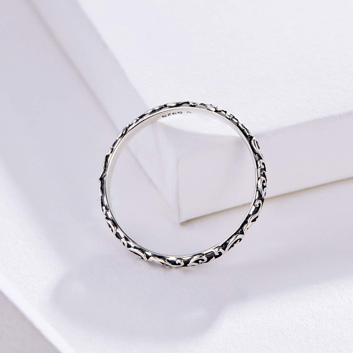Lorrifal 925 Sterling Silver Handmade Fashion Retro Women's Plain Thin Ring Promise Love for Her | 2mm Width Comfort Fit Multi Size 7