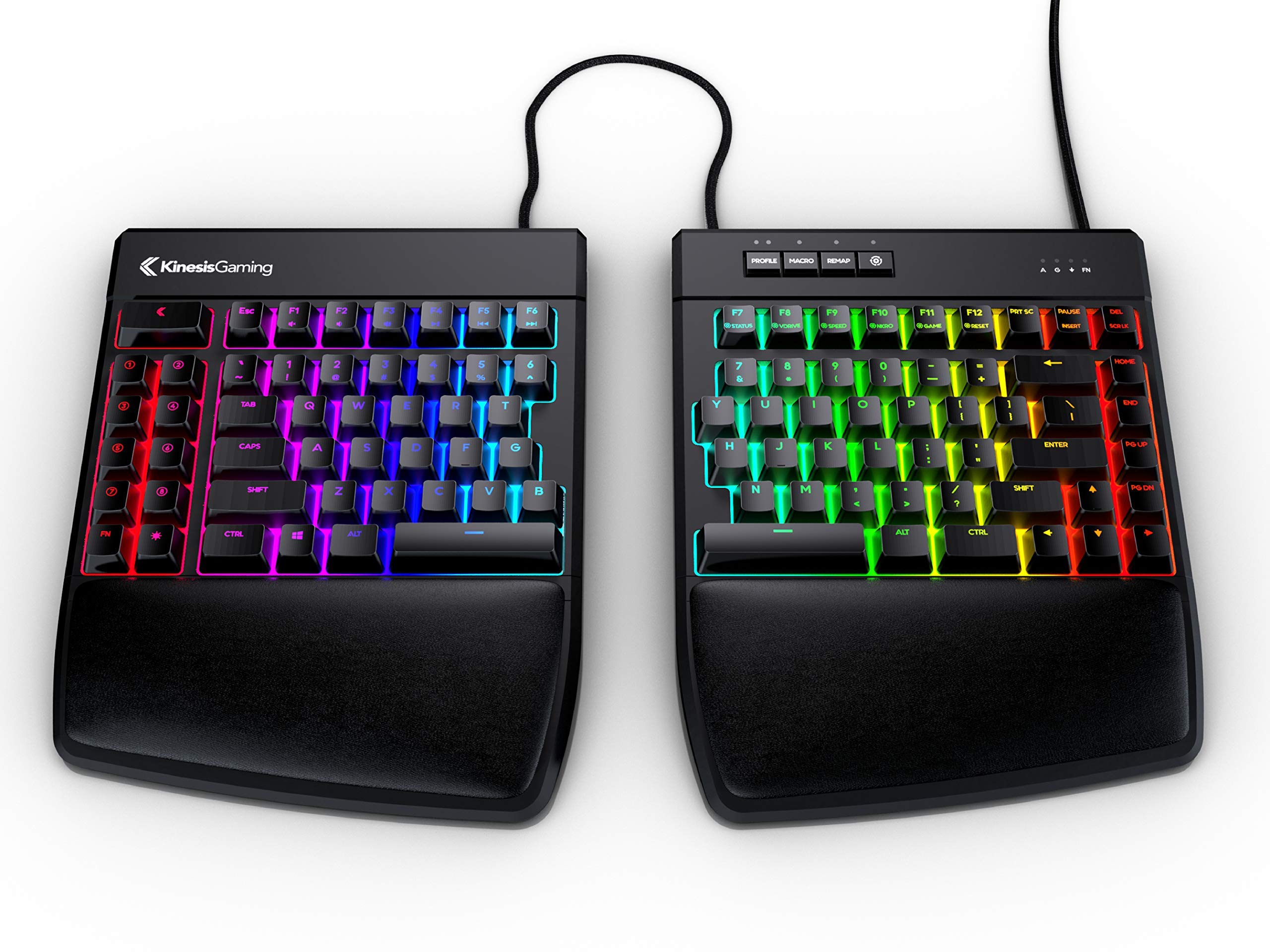 KINESIS Gaming Freestyle Edge RGB Split Mechanical Keyboard (MX Red) (Renewed)