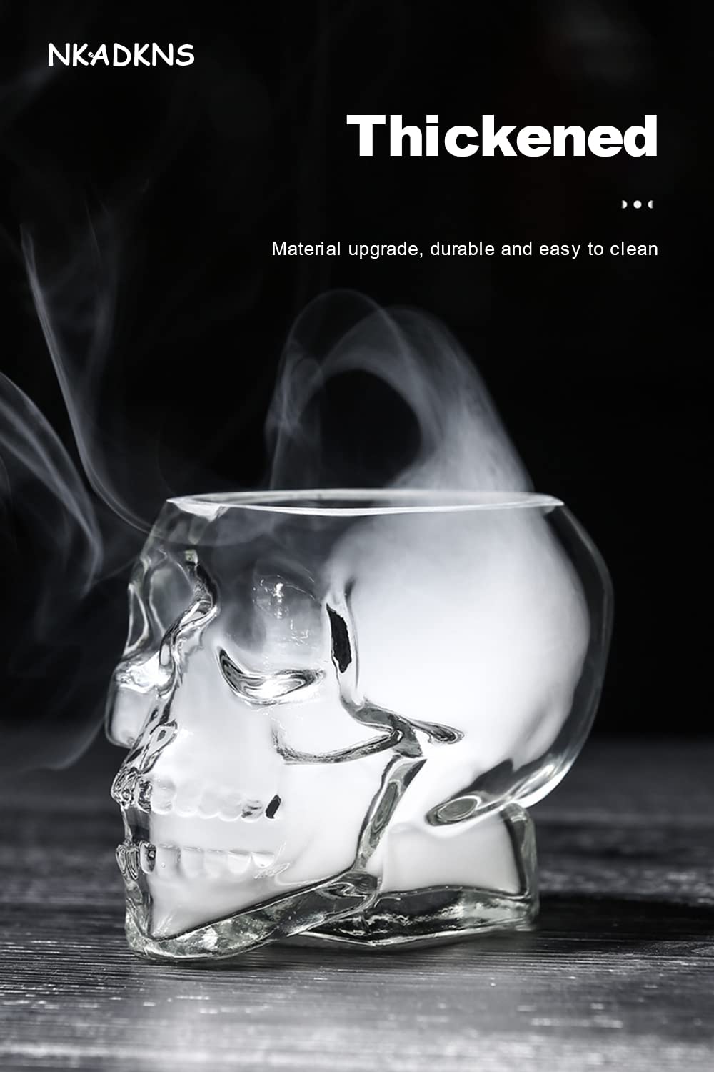 NKADKNS Funny skull glass Wine Glass ,Drinking Glass,Gift, Engraved Design,Large Glasses,vodka spirits cup glass ,new Crystal Skull cup ,Halloween Decorations Gifts(350ml/12 Ounces)