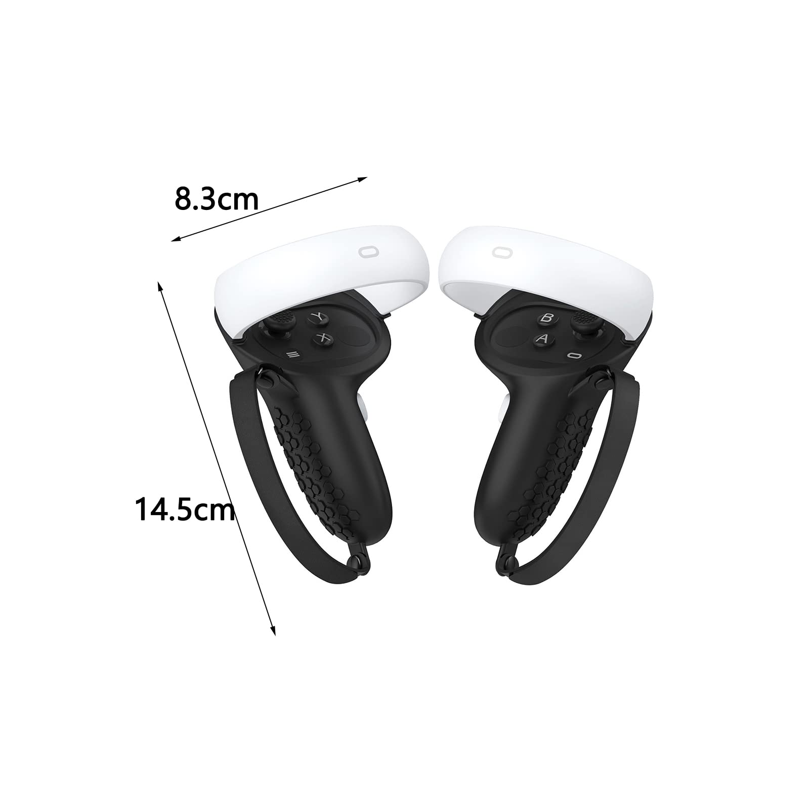 SamFansar Controller Grip Cover Shock Absorption Anti-Drop Sweat-Proof Real Modeling VR Handle Cover for Oculus Quest2 Black