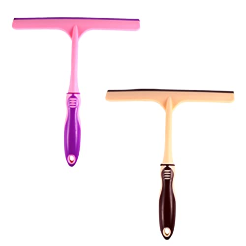 WOONEKY 2pcs for Squeegee Showerrandom Auto Color Scrubbers Convenient Shower Tools Car Window Cleaner Cleaning Scrubber Tool Short Glass Windshield Bathroom Handle Practical