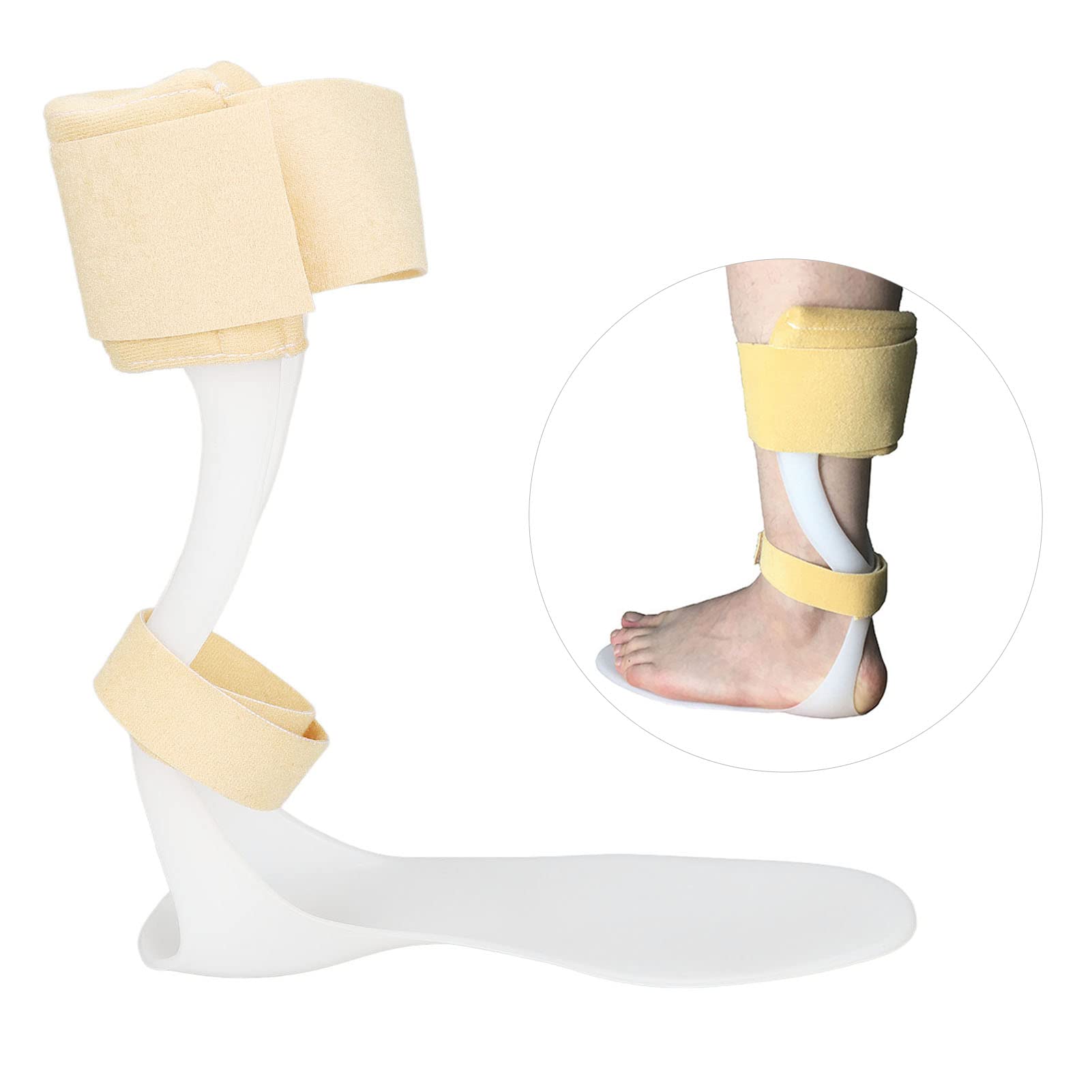 Orthopedic Ankle Support, Drop Foot Support, Hollow Heel in The Center of The Palm for of Injuries (L Left Foot)