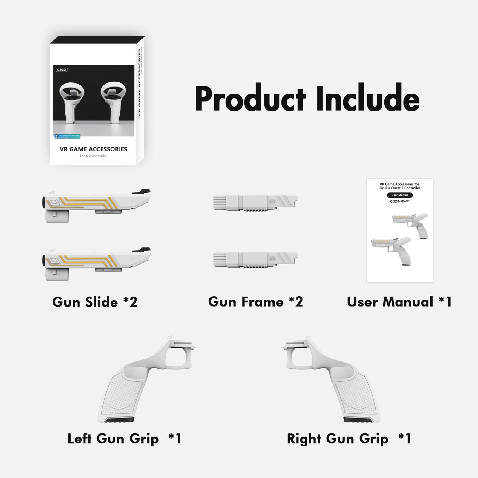 OTGO Upgrade VR Controller Gun Case Compatible with Quest 2 Cover for VR Shooting Game Gun Handle Shell Covers Controller case