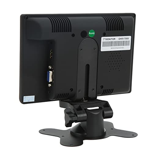 TFT LED Monitor, Mini Monitor Dual Speaker Remote Control 7 Inch for Game (US Plug)