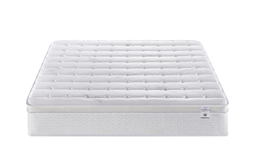 King Size Mattress - 16 Inch Cool Memory Foam & Spring Hybrid Mattress with Breathable Cover - Comfort Plush Euro Pillow Top - Rolled in a Box - Oliver & Smith