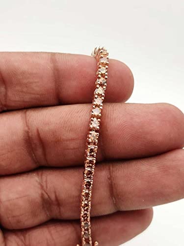 Sidapsjewels 5.00 Ct Round Cut Chocolate Diamond Tennis Bracelet 14k Rose Gold Over All Size Available Brown