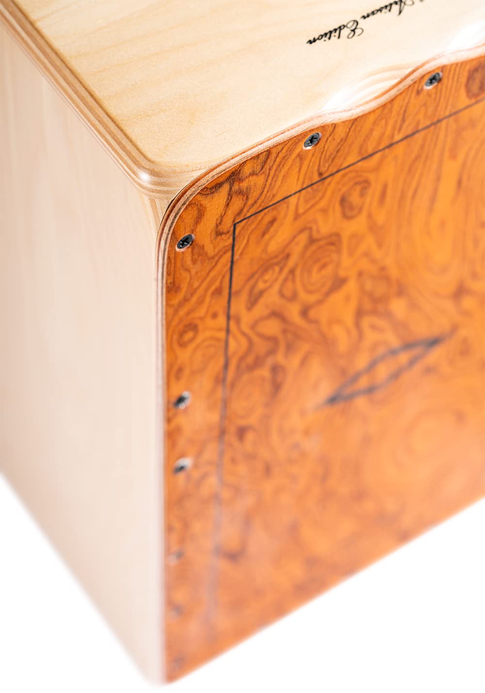 Meinl Artisan String Cajon with Lava Burl Frontplate / Baltic Birch Body - MADE IN SPAIN - Bulería Line, 2-YEAR WARRANTY (AEBLLB)