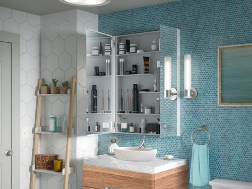Kohler Maxstow Frameless Surface Mount Bathroom Medicine Cabinet, 30" W X 40" H, Dark Anodized Aluminum