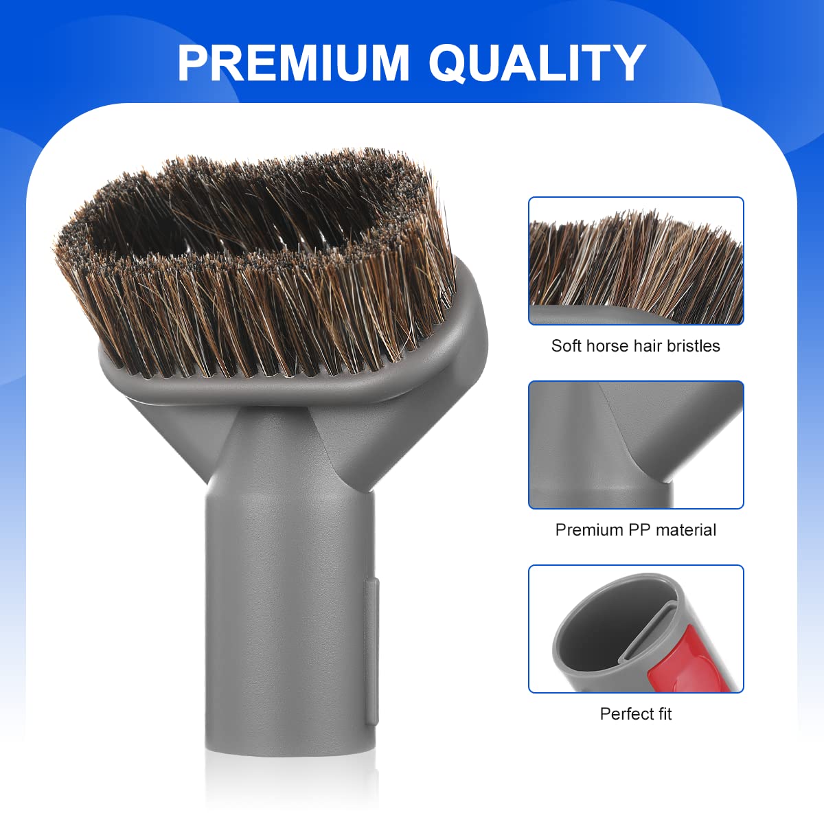 LANMU Horse Hair Brush Attachment Compatible with Dyson V15 V12 V11 V10 V8 V7 Vacuum Cleaner