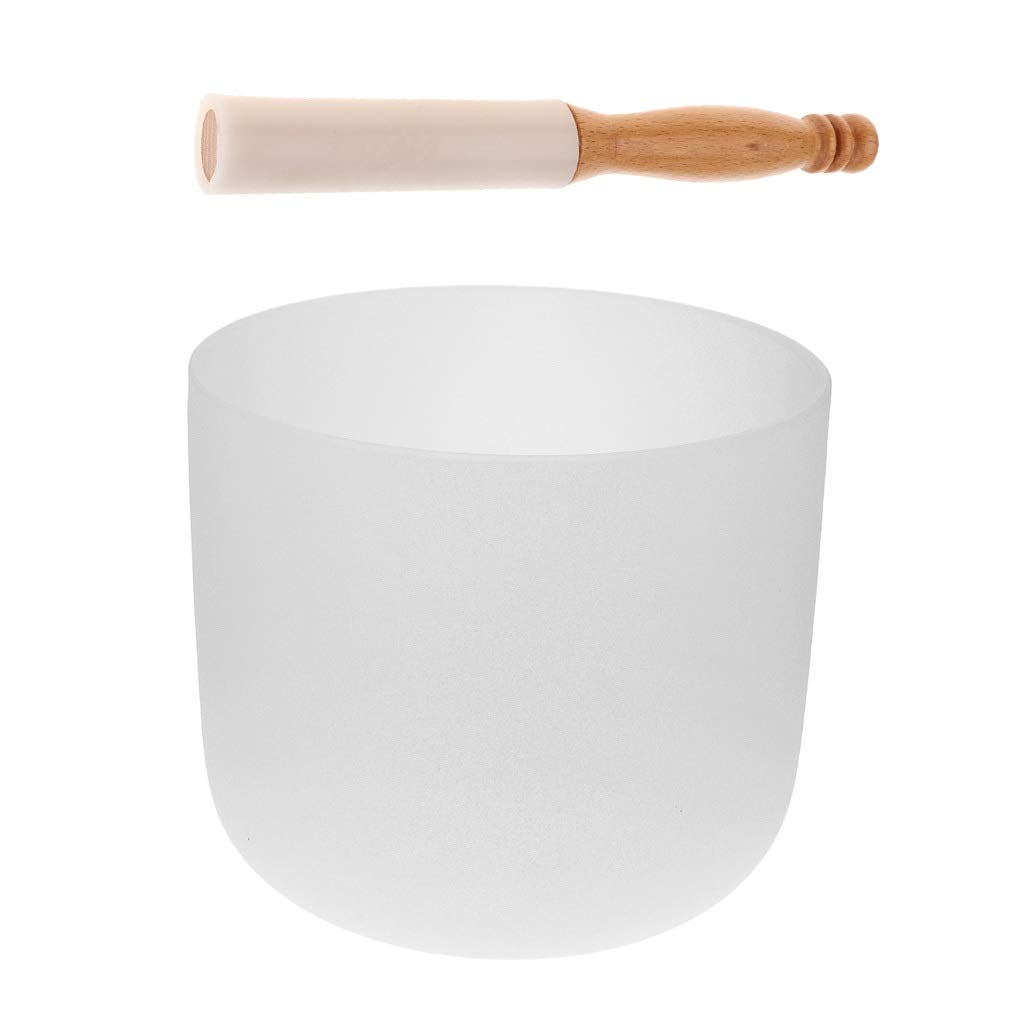 SXNBH 7inch F Note Quartz Crystal Singing Bowl with Rubber Mallet Stick for Meditation Yoga Accessory