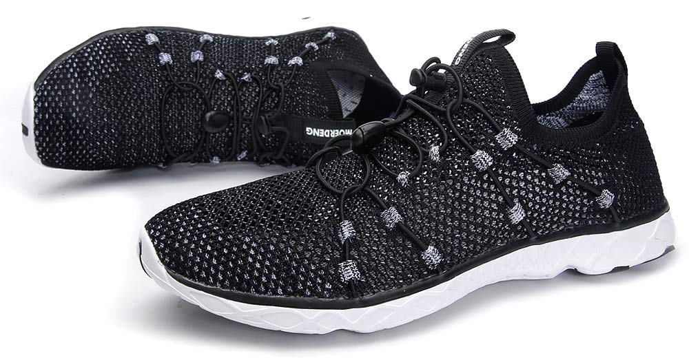 MOERDENG Men's Quick Drying Water Shoes Lightweight Aqua Shoes for Sports Outdoor Beach Pool Exercise Dark Grey 11