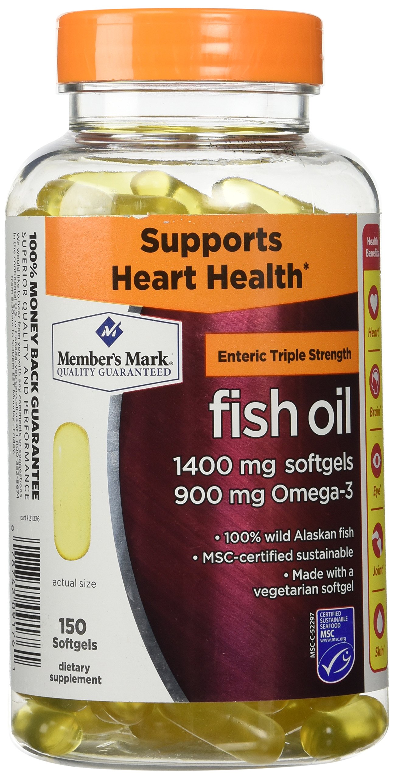 Members Mark Triple Strength Fish Oil 1400mg - 150 Ct