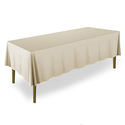 Lann's Linens - 10 Premium 70" x 120" Tablecloths for Wedding/Banquet/Restaurant - Rectangular Polyester Fabric Table Cloth - White