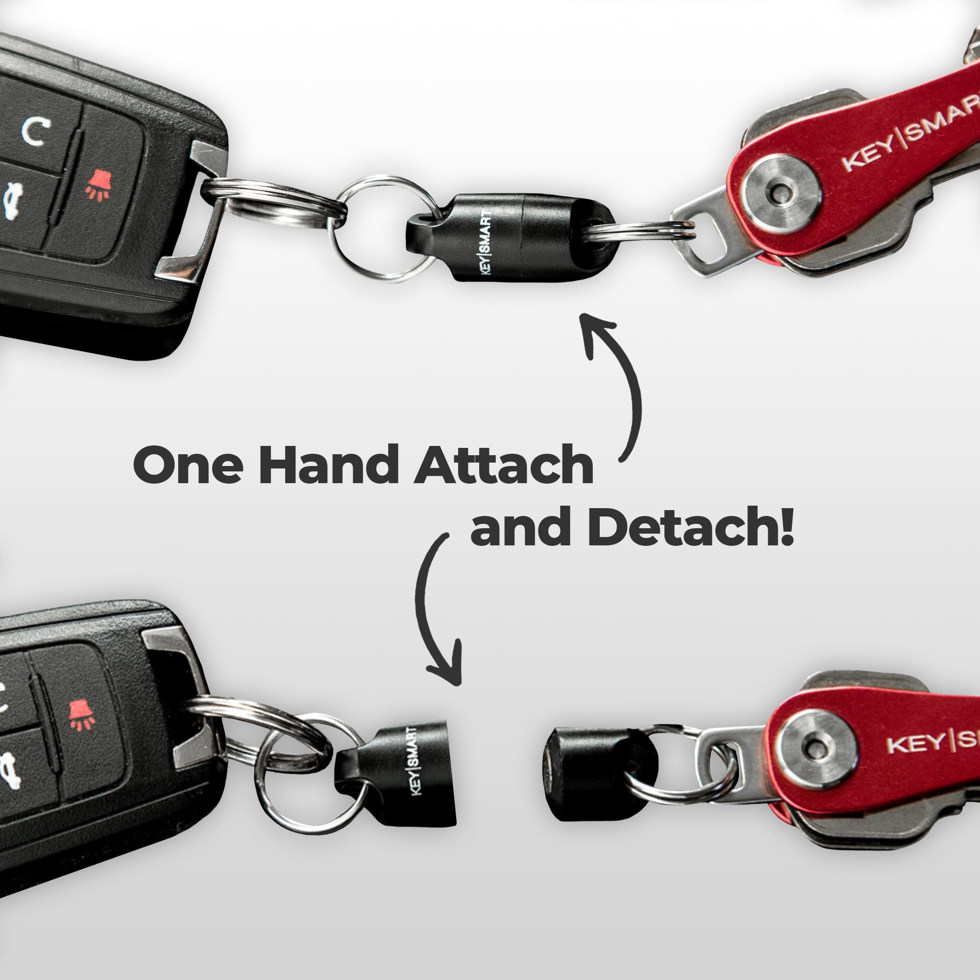 KeySmart MagConnect Magnetic Quick Release Keychain, Secure Pull-Apart Key Attachment Accessory for Bags, Belt, Car Key Fob
