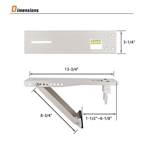LBG Products Window Air Conditioner Bracket Light Duty,Support 5,000 to 12,000 BTU Universal AC Unit,Up to 85 lbs