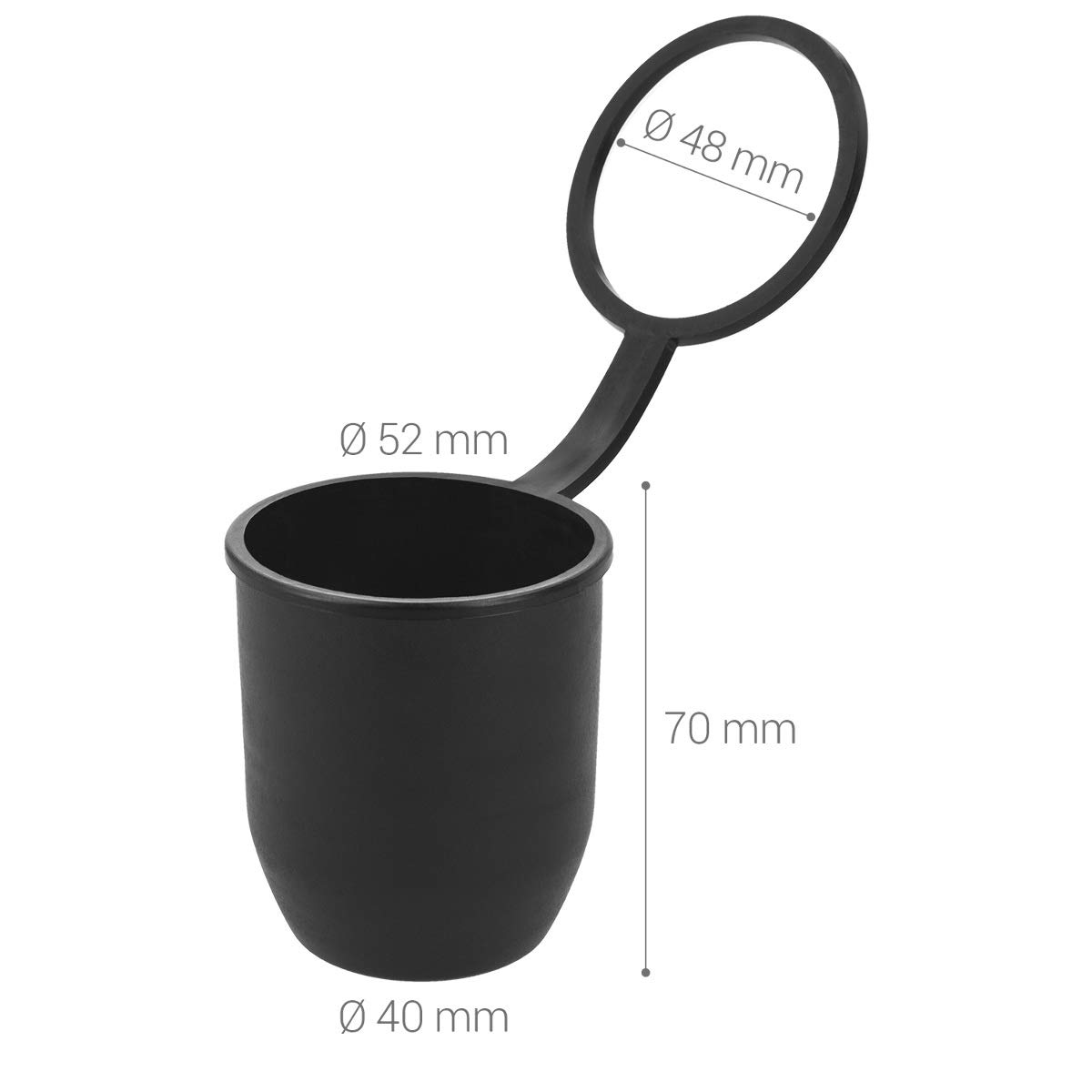 kwmobile Trailer Hitch Ball Cover - Plastic Tow Ball Cap Bumper Damage Protector for 2" (50mm) Towballs - Weatherproof and Car Wash Safe - Black