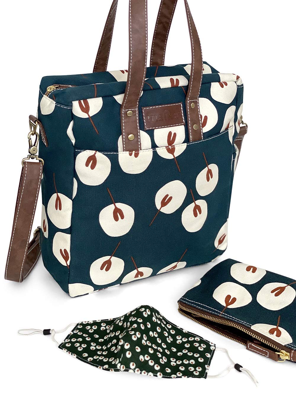 maika Recycled Canvas Commuter Tote Bag, Tansy