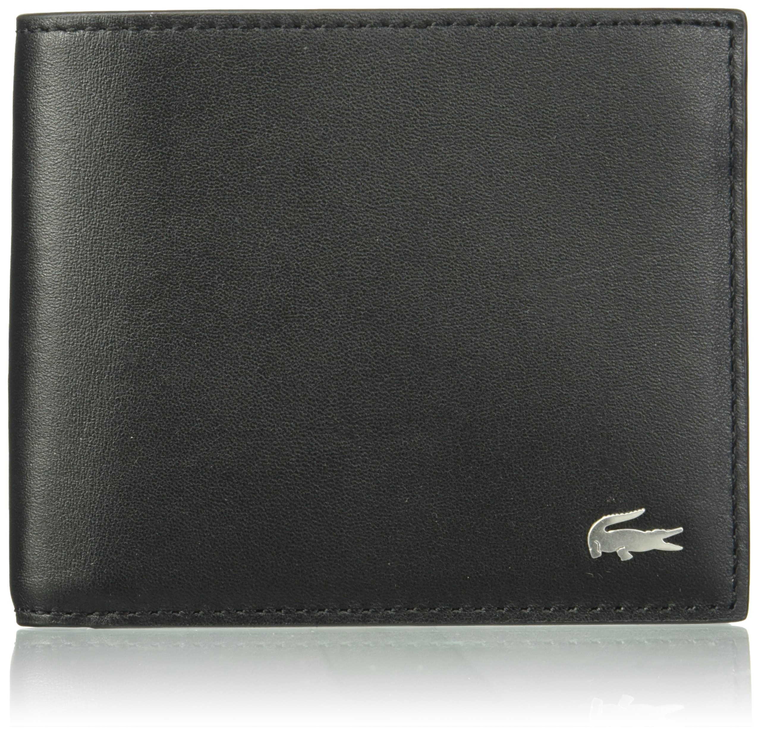 Lacoste Men's Fitzgerald Large Billfold and Coin Wallet, Black, One Size