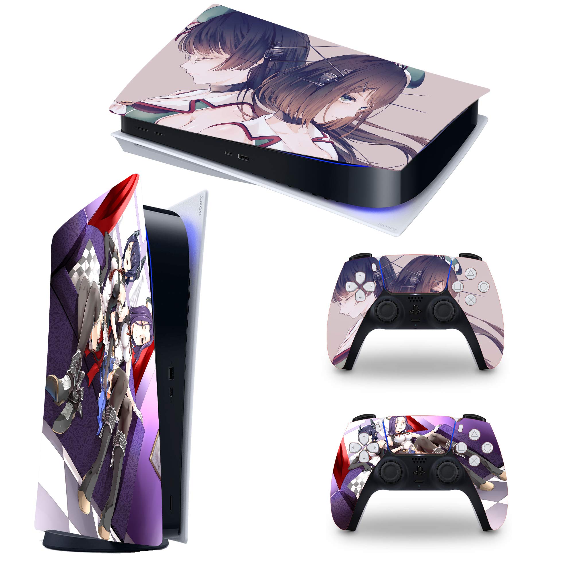 Lovely Girl Collection PS5 Standard Edition Console and Controller 5 Controller Skin Set - PlayStation 5 Vinyl