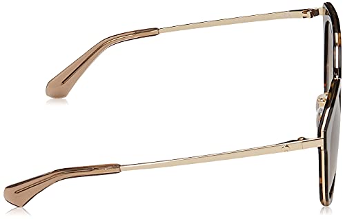 Kate Spade New York Women's Jazzlyn Round Sunglasses, Havana Gold, 51 mm