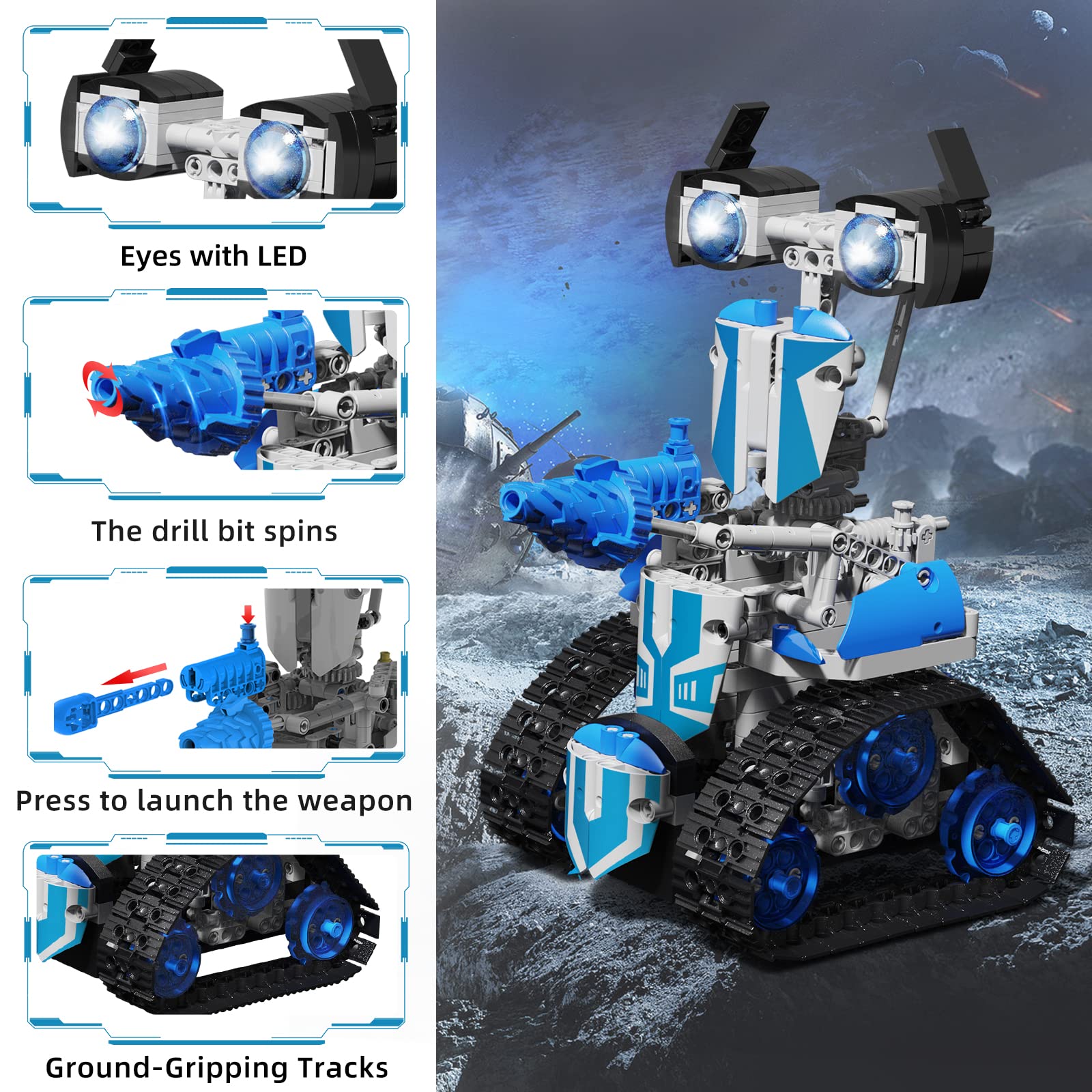 Suplanet STEM Projects for Kids Ages 8-12, Remote Control and APP Programmable Robot Toys - 520 Pcs Building Science Educational Kit, Building Block Birthday Gift for Teen Boys Girls