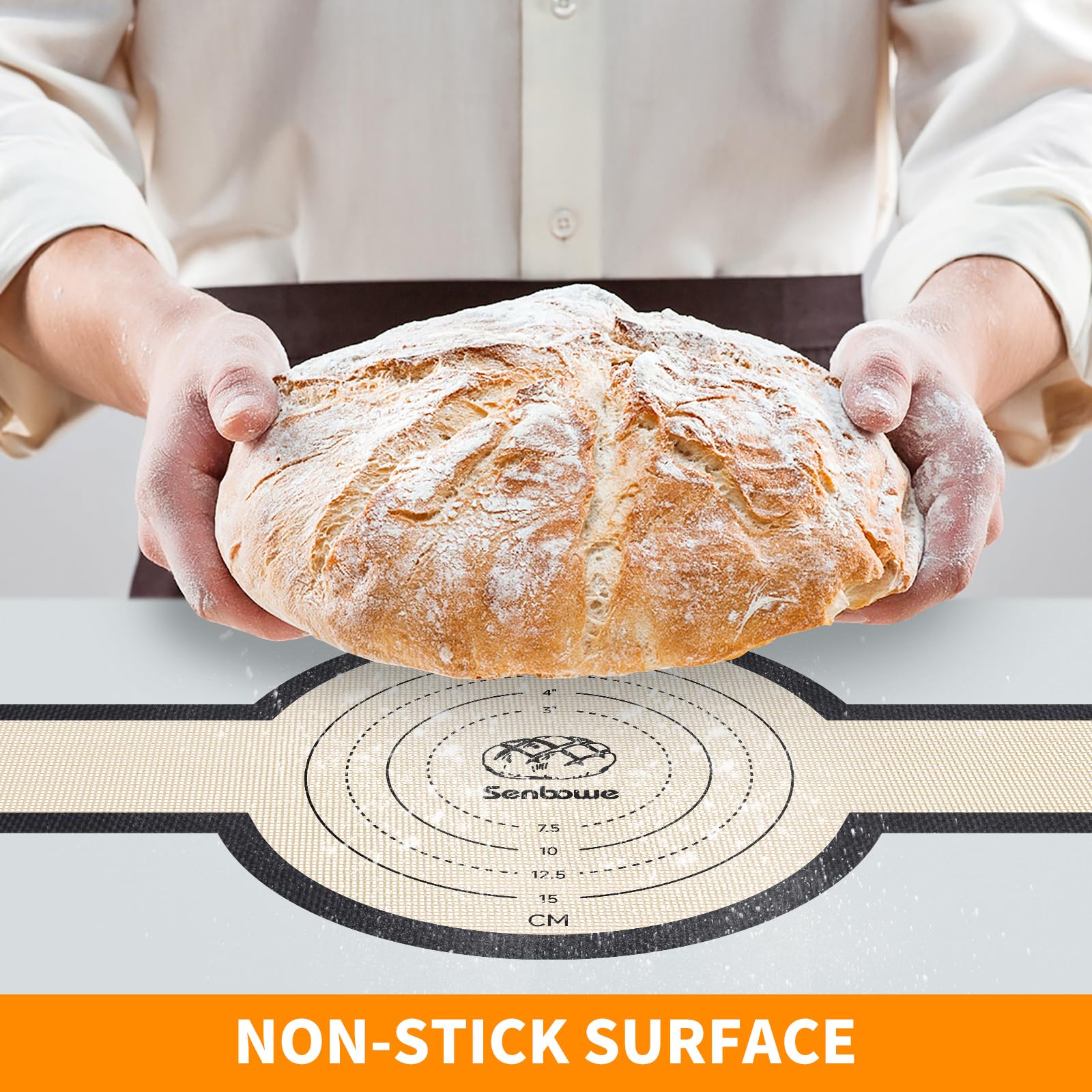 Senbowe 2 PCS Silicone Bread Sling for Dutch Oven, Non-Stick & Easy to Clean Reusable Silicone Bread Baking Mat Sheet Liner with Extra Long Handles, Easy to Transfer Sourdough Bread Baking Supplies