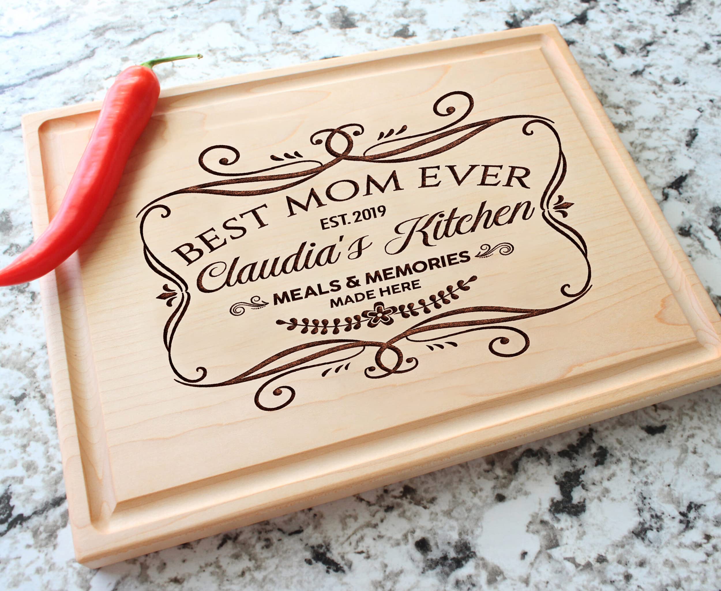 Personalized Mom Cutting Board Gift For Mom Grrandmother Custom Mothers Day Cutting Boards for Women