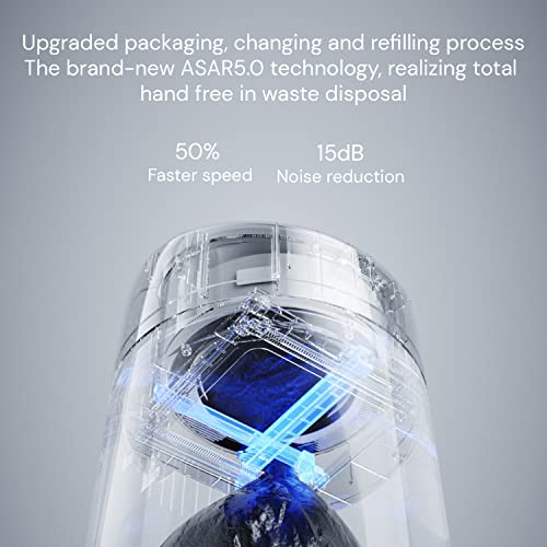 TOWNEW TT Diaper Pail, 4.4 Gallon Diaper Trash Can with Lid, Smart Garbage Can with self-Sealing and self-Changing, Automatic Trash Can for Baby Nursery, Refill Ring and Activated Carbon Bag Include