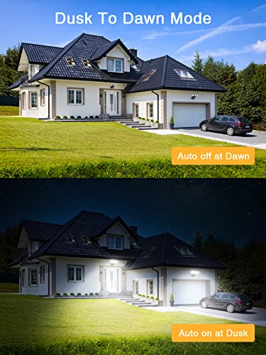 SOLLA 5000LM Dusk to Dawn Motion Sensor Security Light, 5000K Motion Security Light Outdoor, Hardwired, IP65 Waterproof, 3 Head Motion Detector Floodlight for Yard, Patio, Porch
